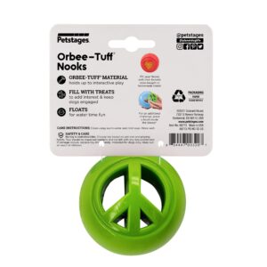 Outward Hound Nooks Peace Interactive Treat Dispensing Dog Toy, Small, Green