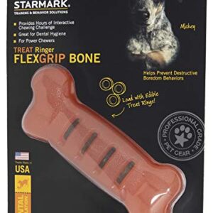 Starmark Treat Ringer FlexGrip Bone Large,Red