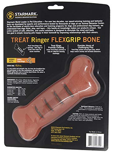 Starmark Treat Ringer FlexGrip Bone Large,Red