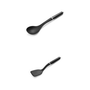 kitchenaid classic basting spoon, one size, black 2andkitchenaid ke001ohoba classic solid turner, one size, black 2