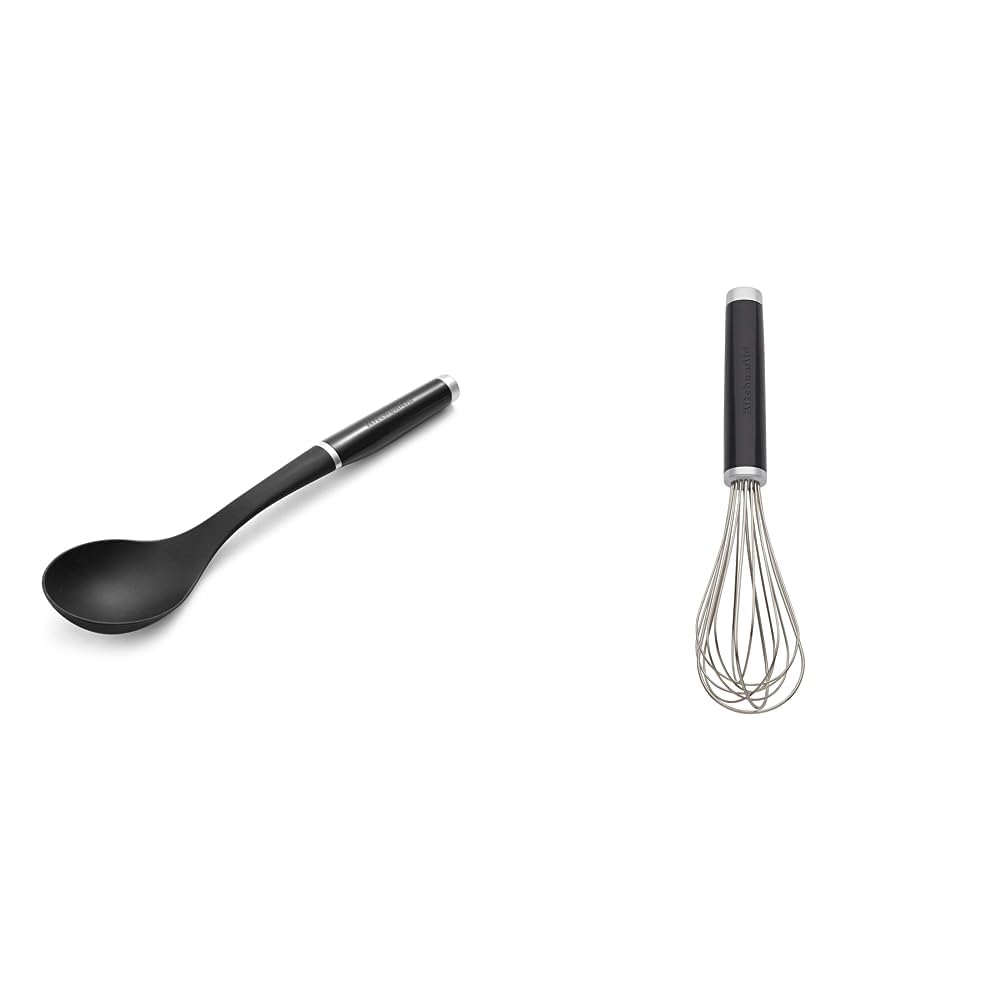 KitchenAid Classic Basting Spoon and Utility Whisk, Black