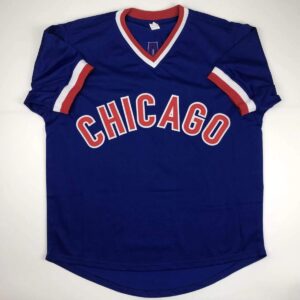 Autographed/Signed Mark Grace Chicago Blue Baseball Jersey JSA COA