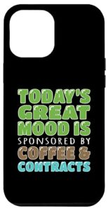 iphone 12 pro max coffee & contracs realtor real estate agent case