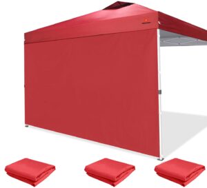 emscanopy sunwall for 12x12 canopy frame, 3 pack sidewall only, (red)