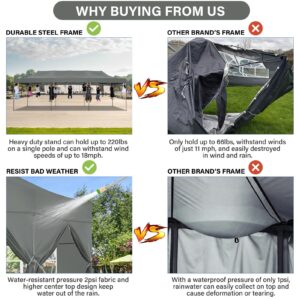 Tooluck 10x30 Pop up Heavy Duty Canopy Tent with 8 sidewalls Easy up Heavy Duty Tent Waterproof Wedding Party Tent Canopy Outdoor Tents for Parties Commercial Gazebo(Frame Thickened)