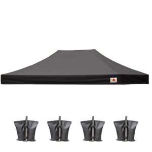 abccanopy replacement canopy top for pop up canopy tent (10x20, black)