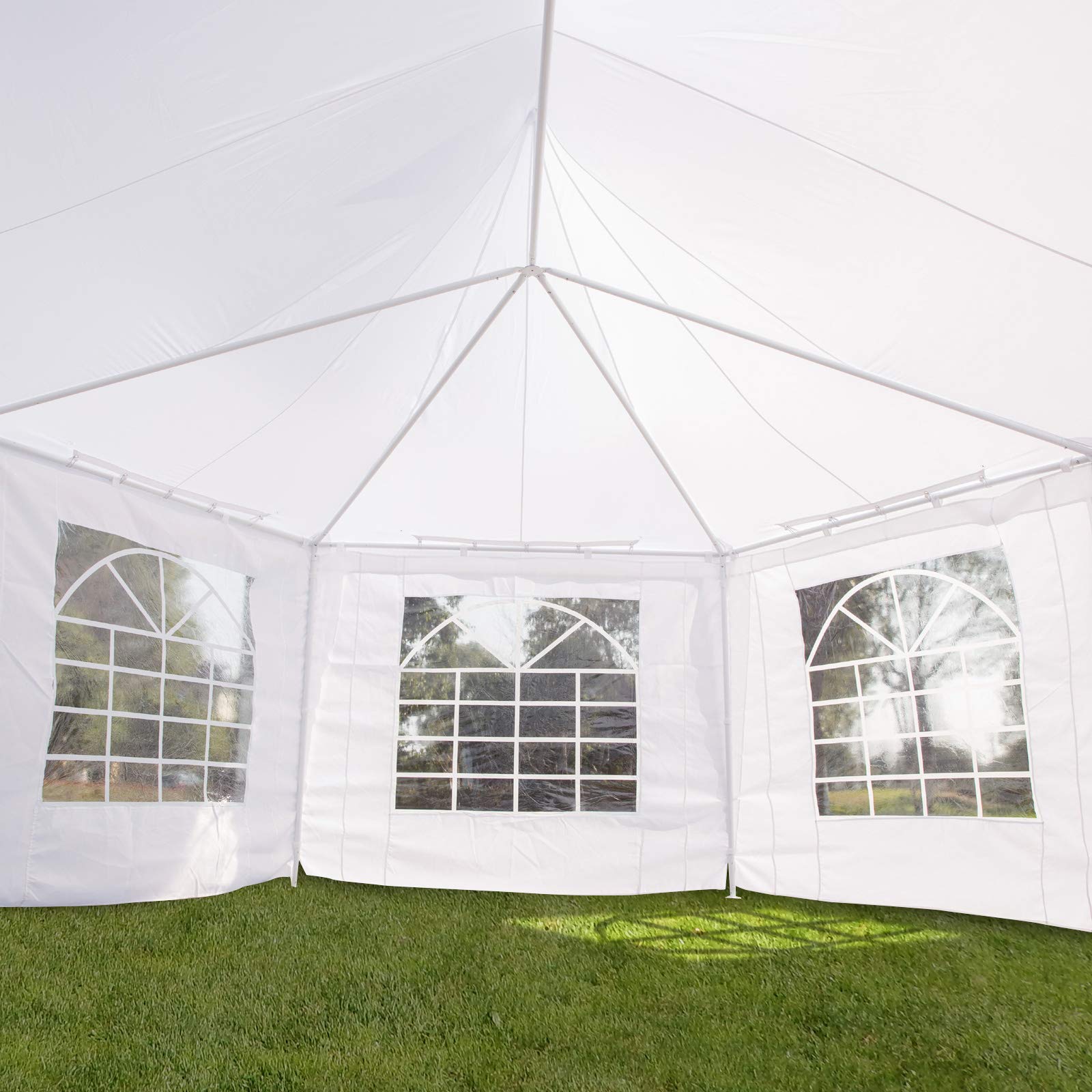 Outsunny 22 x 16 ft Party Tent, Wedding Tent with Sidewalls, Heavy Duty Event Tent with 2 Doors and 6 Windows, Outdoor Gazebo Tent for Party, White