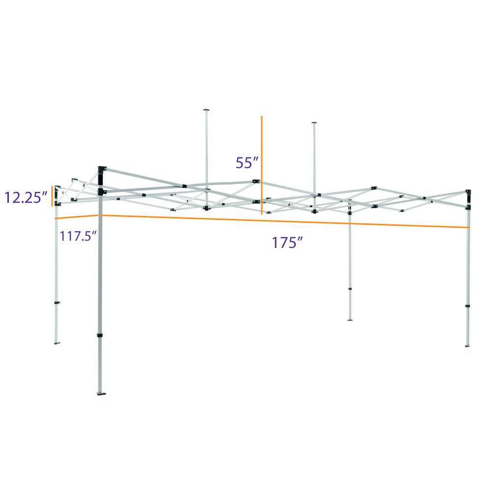 Impact Canopy 10' x 15' Pop-Up Canopy Tent Frame, Replacement Aluminum Frame with Dust Cover