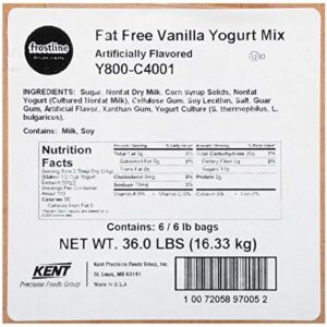 Frostline Vanilla Fat Free & Gluten Free Frozen Yogurt Mix | For use in Blender, Countertop Ice Cream Maker, Soft Serve Machine and More | Add Water, Dairy or Dairy Alternative | 6 lb Bag