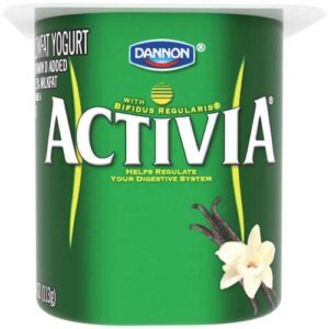 activia vanilla probiotic yogurt, 4 ounce -- 24 per case.