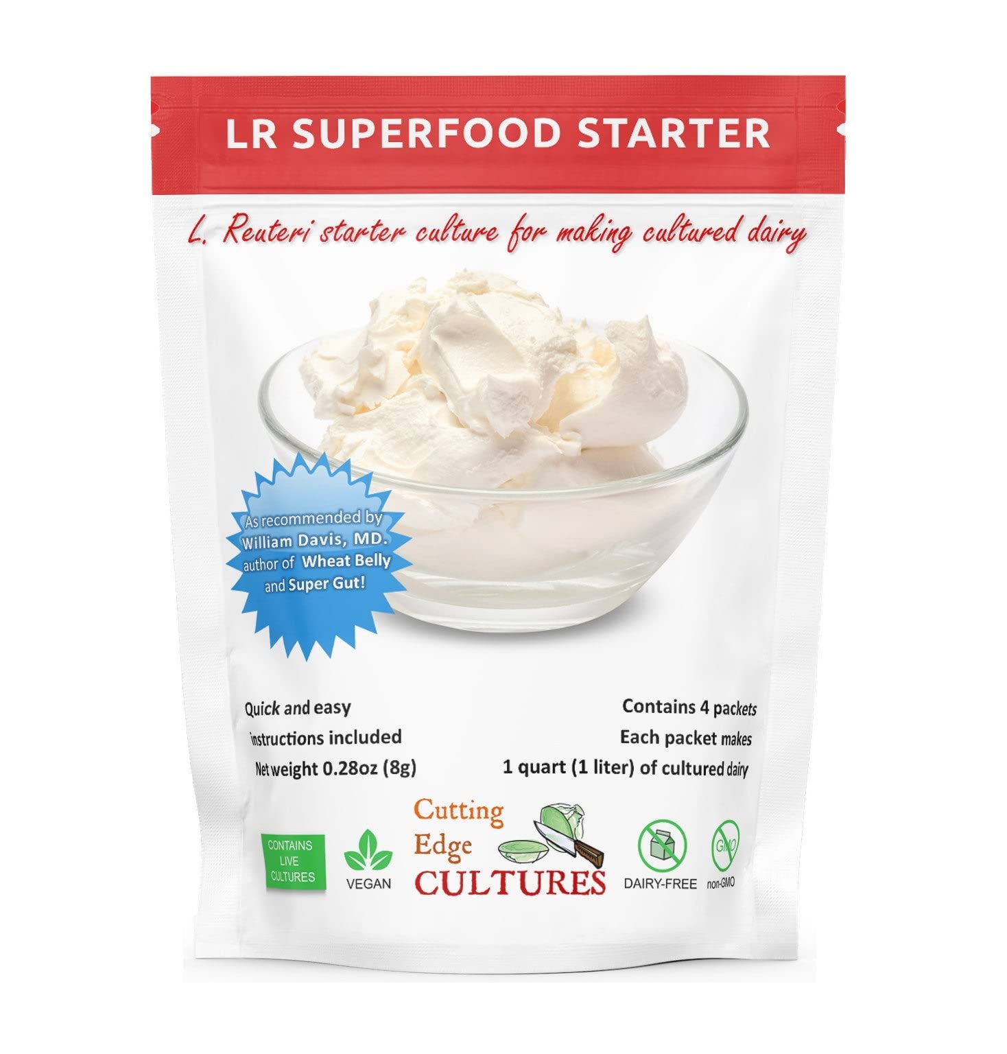 LR SuperFood Starter Culture L. Reuteri ProBiotic As Recommended by Dr William Davis Super Gut, MD Cultured Dairy Low and Slow Yogurt Lactobacillus