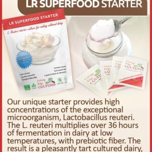 LR SuperFood Starter Culture L. Reuteri ProBiotic As Recommended by Dr William Davis Super Gut, MD Cultured Dairy Low and Slow Yogurt Lactobacillus