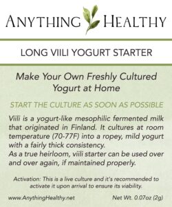 long viili heirloom yogurt starter culture dehydrated - best customer service, contact for any questions