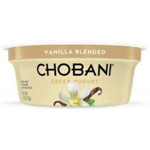 chobani vanilla greek yogurt, 4 ounce -- 12 per case.