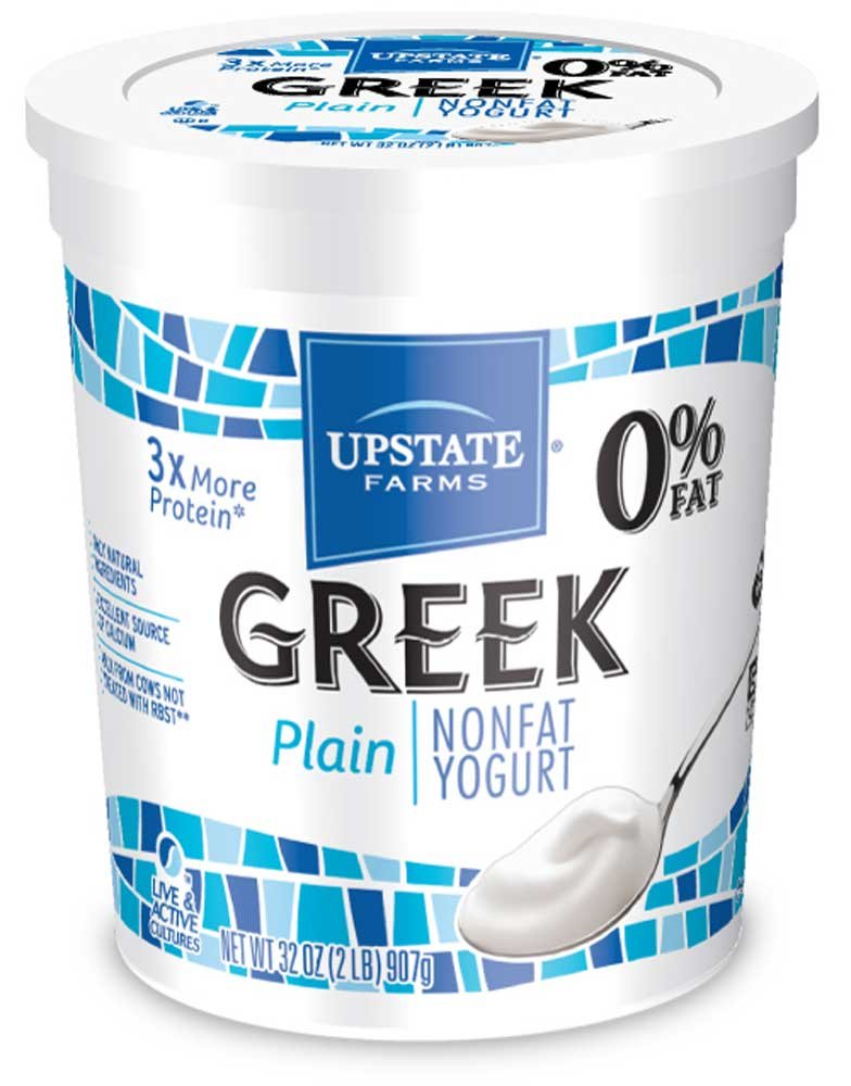 Upstate Farms Greek Nonfat Blended Vanilla Yogurt, 32 Ounce - 6 per case.