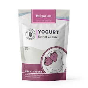 cultures for health bulgarian yogurt starter culture | 2 packets dehydrated heirloom culture | make delicious, creamy smoothies, salad dressing, musaka, & more | gluten free, non-gmo probiotic yogurt