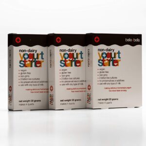 Non-Dairy Vegan No Sugar added plant base Yogurt Starter with live and active probiotic cultures