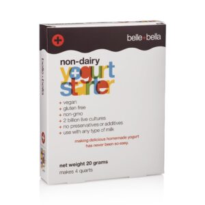 Non-Dairy Vegan No Sugar added plant base Yogurt Starter with live and active probiotic cultures