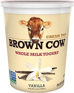 brown cow cream top yogurt, vanilla, 32 ounce (pack of 6)