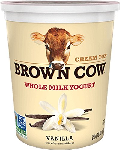 Brown Cow Cream Top Yogurt, Vanilla, 32 Ounce (Pack of 6)