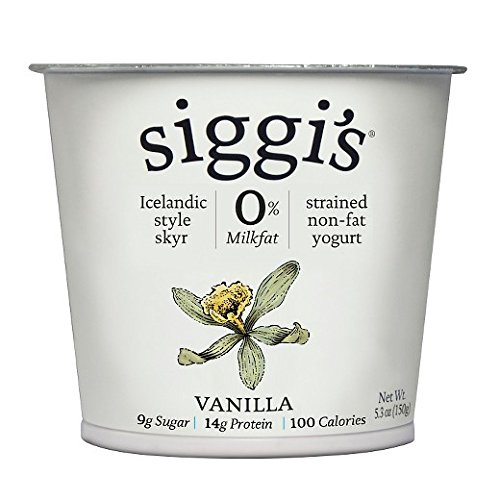 Siggis Non Fat Vanilla Yogurt, 5.3 Ounce (Pack of 12)