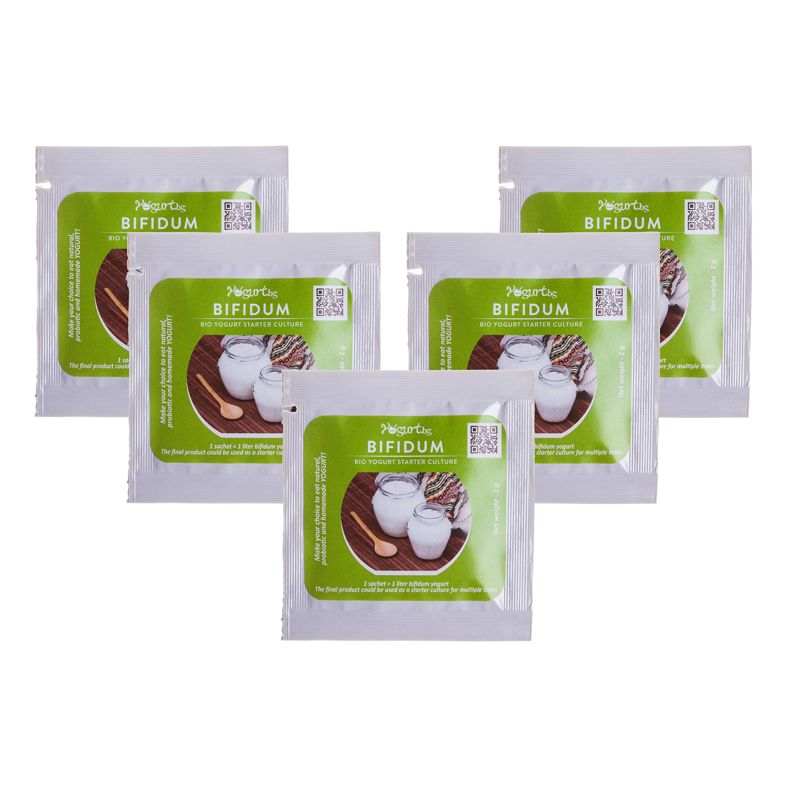 BIO Yogurt Starter Culture- Pack of 5 Sachets with Bifidobacterium and Acidophilus