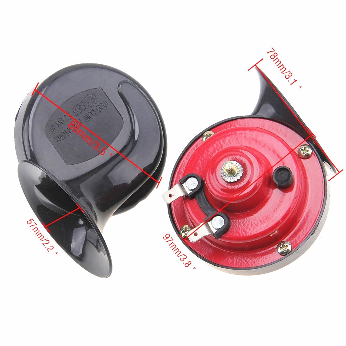 12V 110db Loud Snail Air Horn Dual Tone Universal for Cars,Trucks,4x4's & Vans