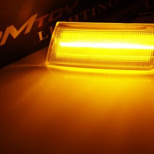 iJDMTOY Clear Lens Amber Full LED Front Side Marker Light Kit Compatible with 2005-10 Chrysler 300, Powered by 45-SMD LED, Replace OEM Sidemarker Lamps