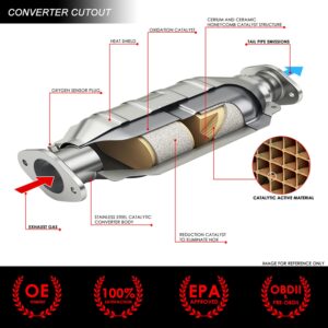 DNA MOTORING Factory Style Bolt-on Catalytic Converter Compatible with 05-07 Sequoia 4.7L, Right,EPA Compliant,OEM-CONV-076