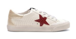 mi.im sadie rubber sole lace-up leather star sneakers (7.5, beige)