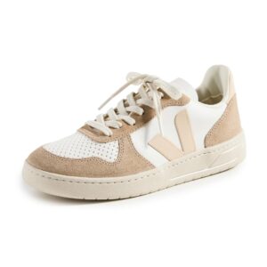 Veja Women's V-10 Sneakers, Extra White Sable Sahara, 6 Medium US