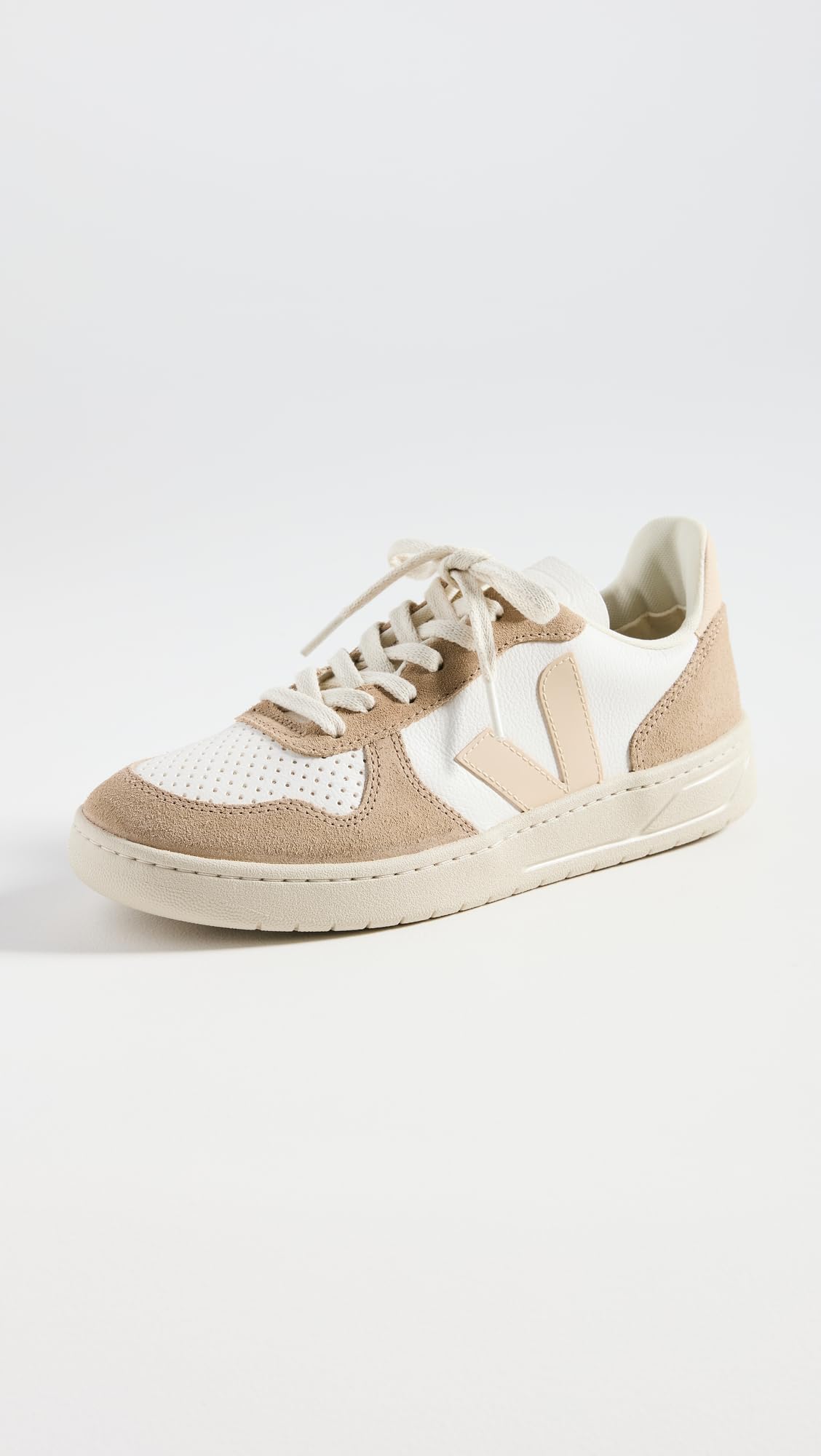 Veja Women's V-10 Sneakers, Extra White Sable Sahara, 6 Medium US