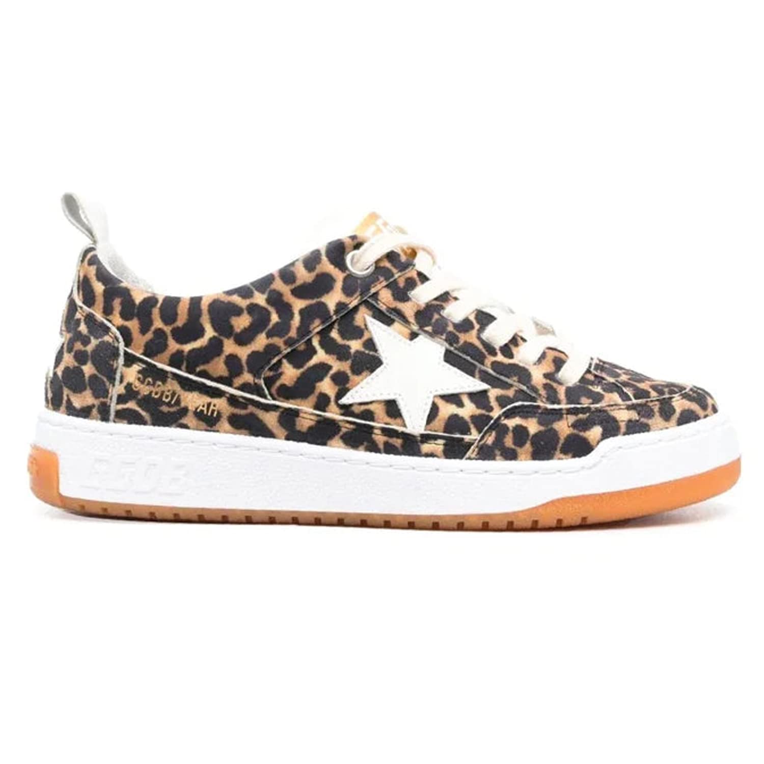 Golden Goose Yeah Leopard Suede Upper Leather Star Nappa Tongue Womens Distressed Sneakers - 40