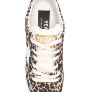 Golden Goose Yeah Leopard Suede Upper Leather Star Nappa Tongue Womens Distressed Sneakers - 40