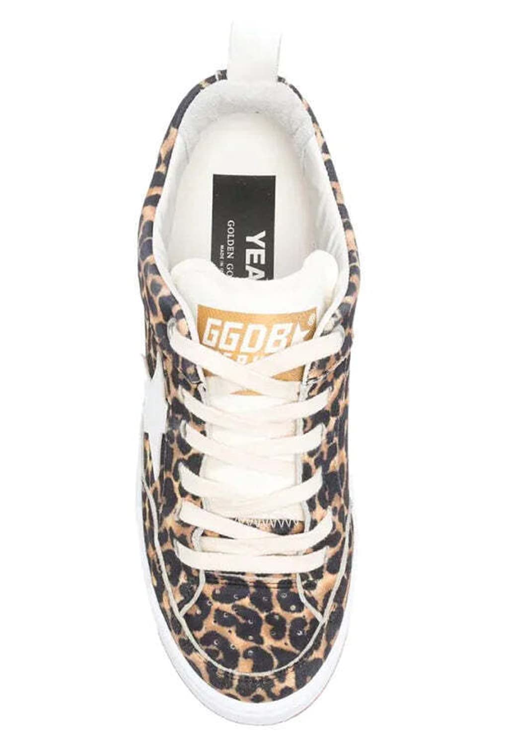 Golden Goose Yeah Leopard Suede Upper Leather Star Nappa Tongue Womens Distressed Sneakers - 40