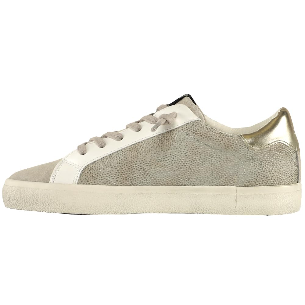 VINTAGE HAVANA Womens Flair Metallic Lace Up Sneakers Shoes Casual - Beige - Size 8 M