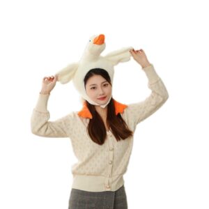 bestmaple unisex adult kids lovely big white goose plush hat funny headgear cosplay party photo hat