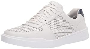 cole haan men's grand crosscourt modern perforated sneaker, optic white/peacoat, 8.5