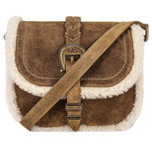 golden goose rodeo bag small merino and suede body womens bag - brown