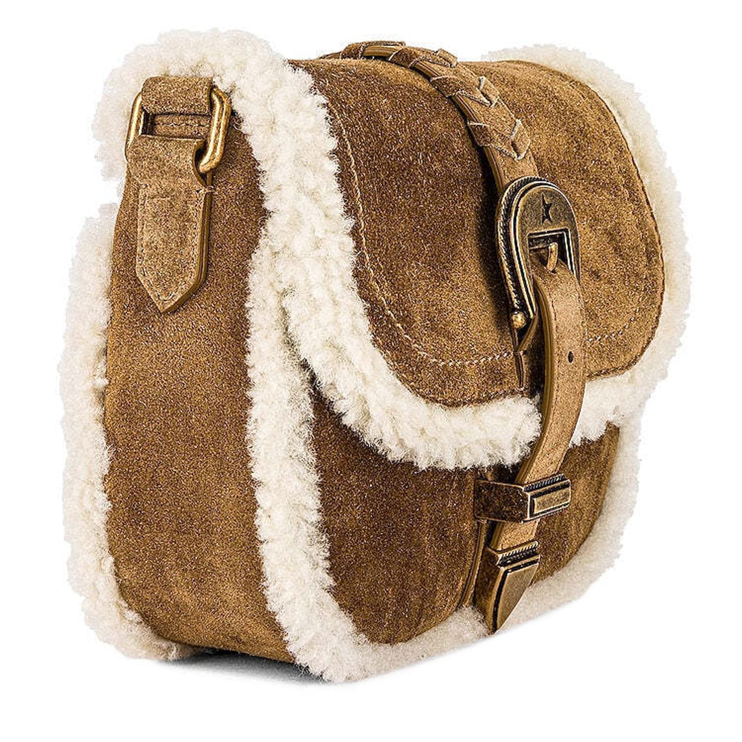 Golden Goose Rodeo Bag Small Merino And Suede Body Womens Bag - Brown