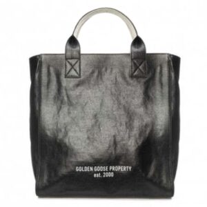 golden goose california bag n-s property waxed canvas body zipped tote bag - black