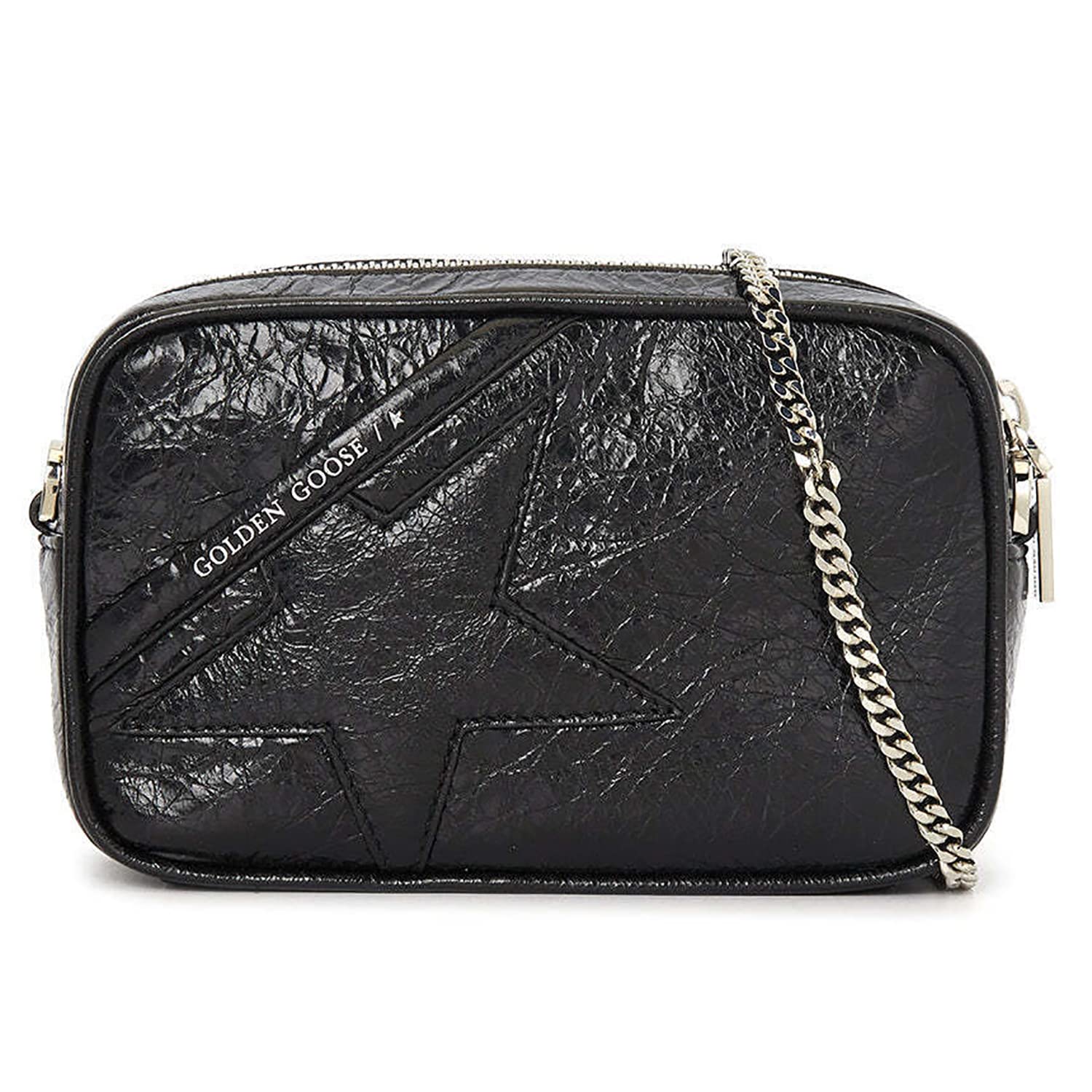 Golden Goose Mini Star Bag Wrinkled Calf Leather Body And Star - Black