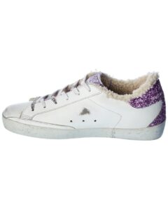 golden goose superstar leather & glitter sneaker, 35