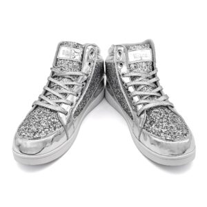 IGxx Glitter Shoes for Men High Top Flashing Party Casual Lace-up Sneakers Men