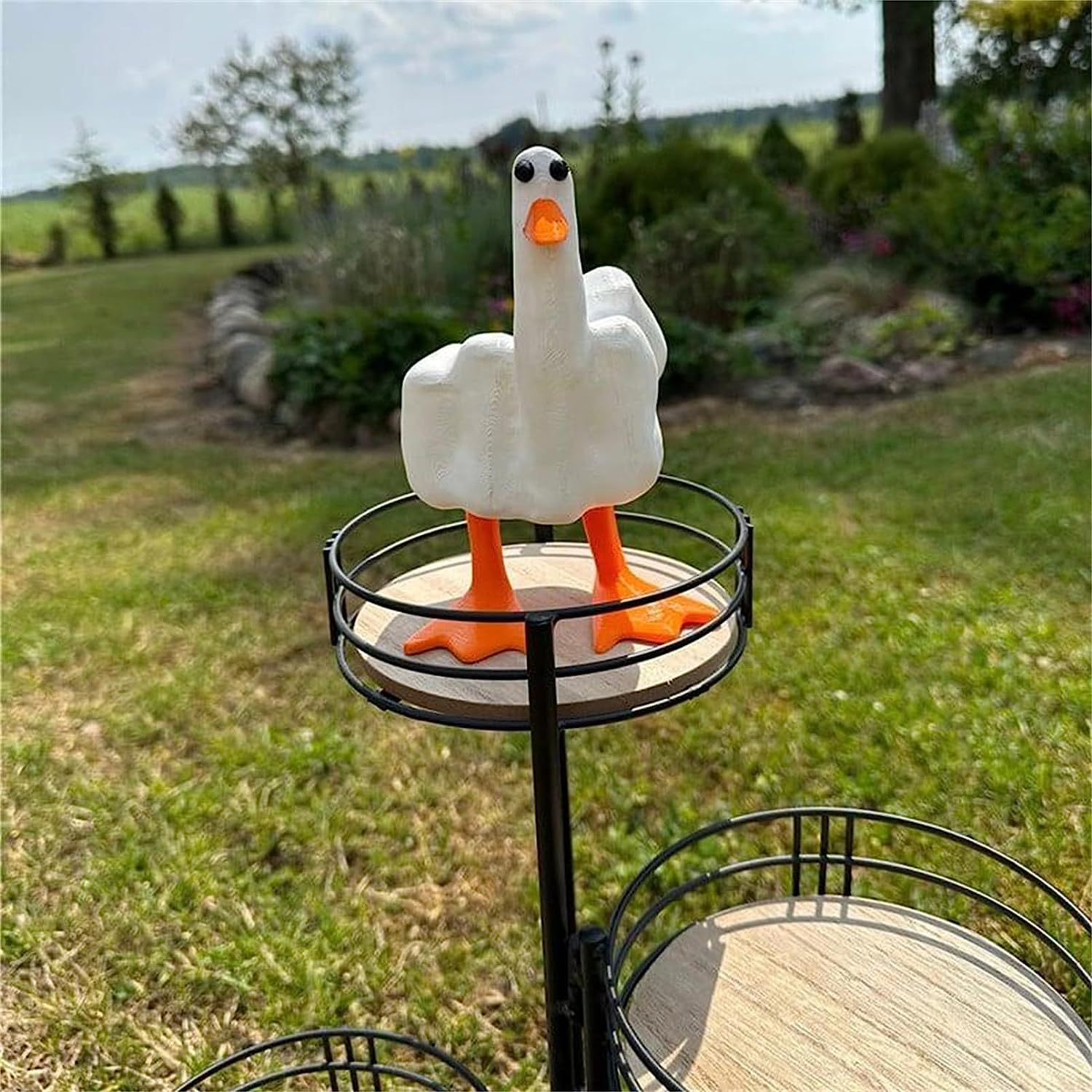 Gladyell Funny Middle Finger Resin Garden Statue, Home Decoration Sculpture for Office Desk Gift