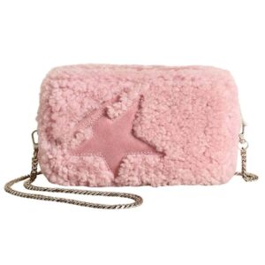 golden goose mini star bag merino and suede body cross bag - pink