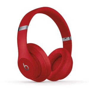 beats studio3 wireless noise cancelling over-ear headphones - apple w1 headphone chip, class 1 bluetooth, 22 hours of listening time, built-in microphone - red