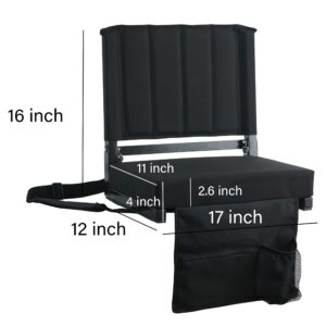 SPORT BEATS Stadium Seat for Bleachers with Back Support and Cushion includes Shoulder Strap and Cup Holder