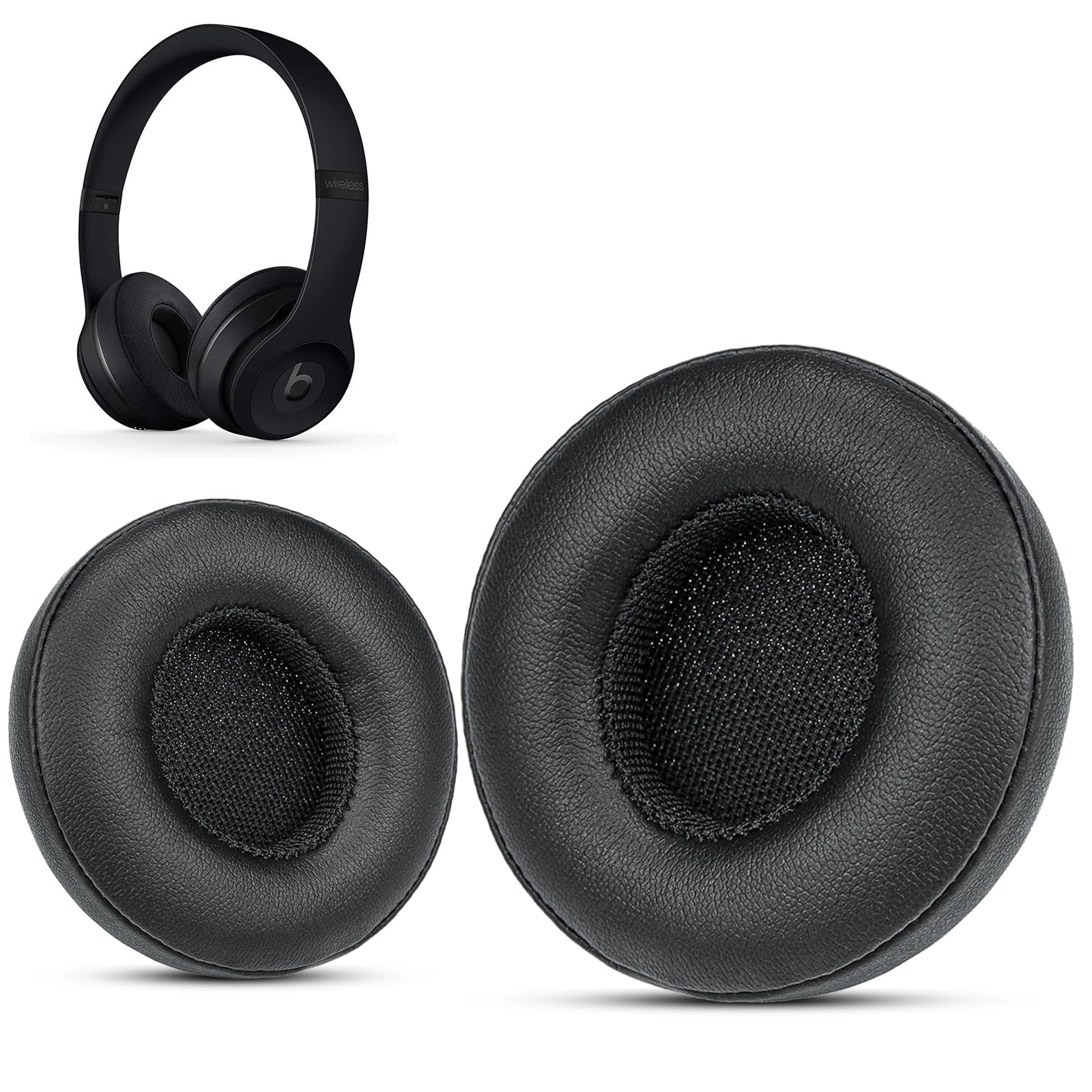 Krone Kalpasmos's Beats Solo 3 Earpads Replacement, Beats Solo 2 Earpad Replacement, Premium Protein Leather Memory Foam with Kits, Superb Comfortable – Black