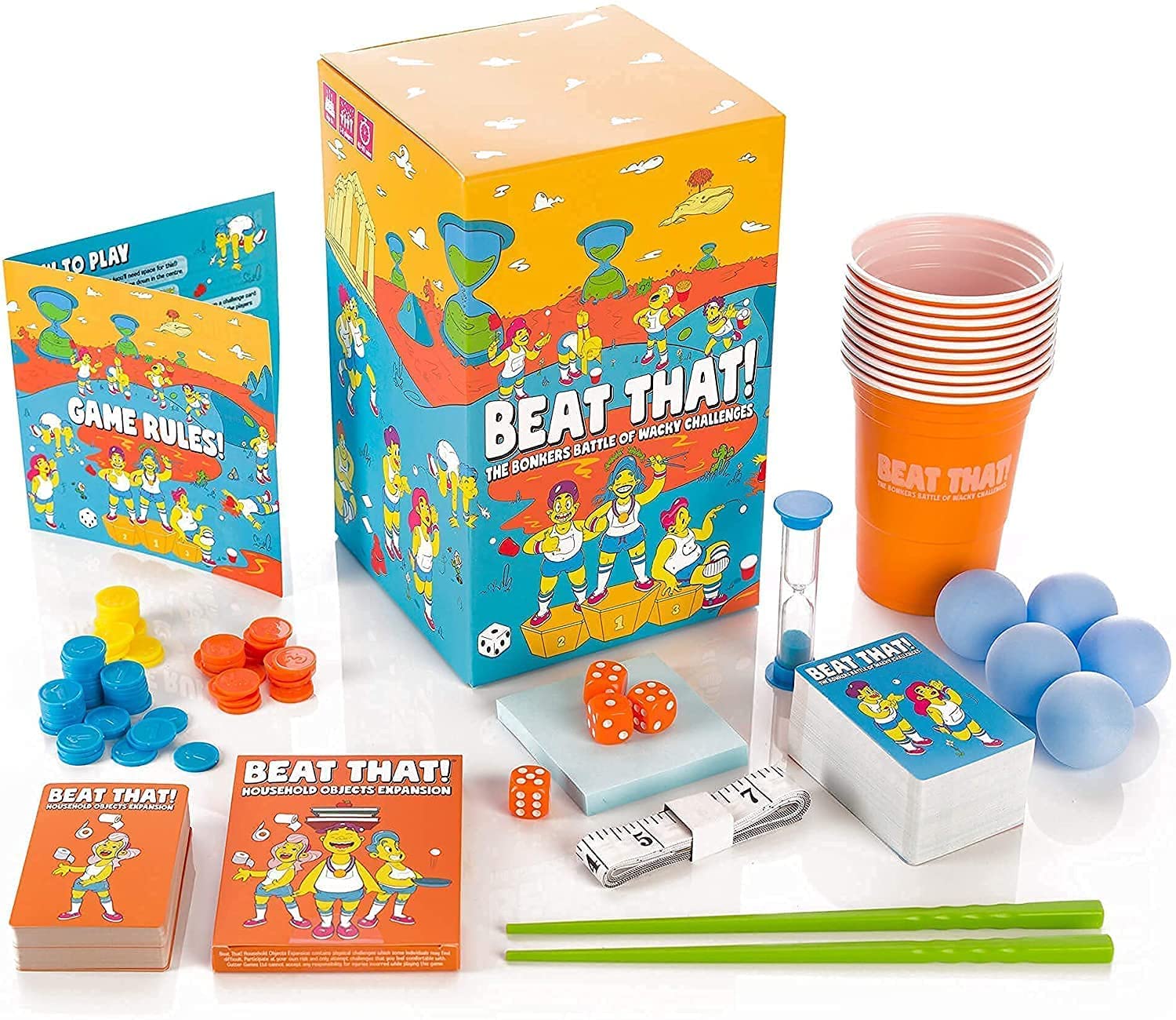 Gutter Games Beat That! Game and Household Objects Expansion Combo Pack [Family Party Game for Kids & Adults]